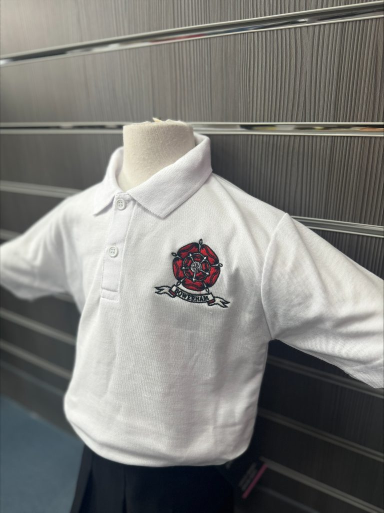 Rose logo White Polo - Bowerham Primary - Schoolwear - Uniform ...